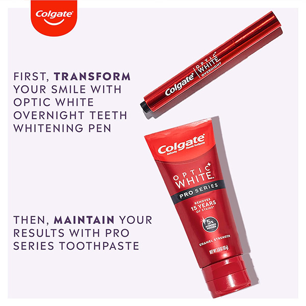 Colgate Optic White Overnight Teeth Whitening Pen 2 Pack